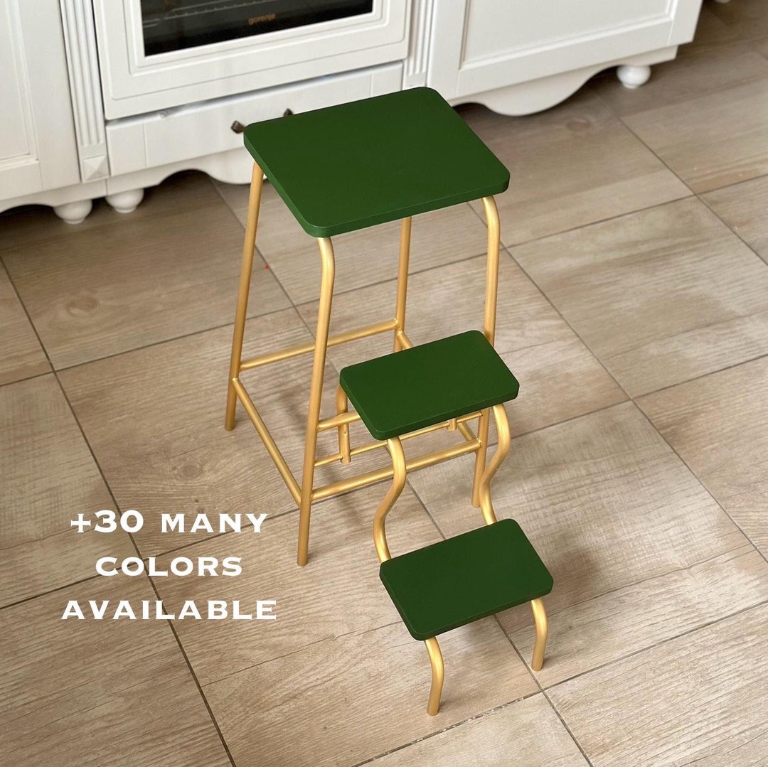 Folding Step Stool, Green Step Stool Chair, Step Stool Adult With ...