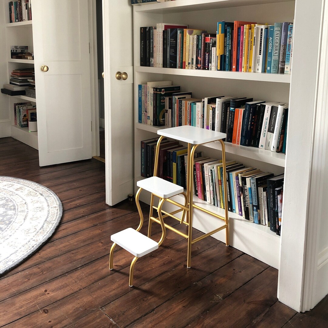 Library Steps, Step Ladder, Library Ladder, Folding Step Stool, Wooden ...