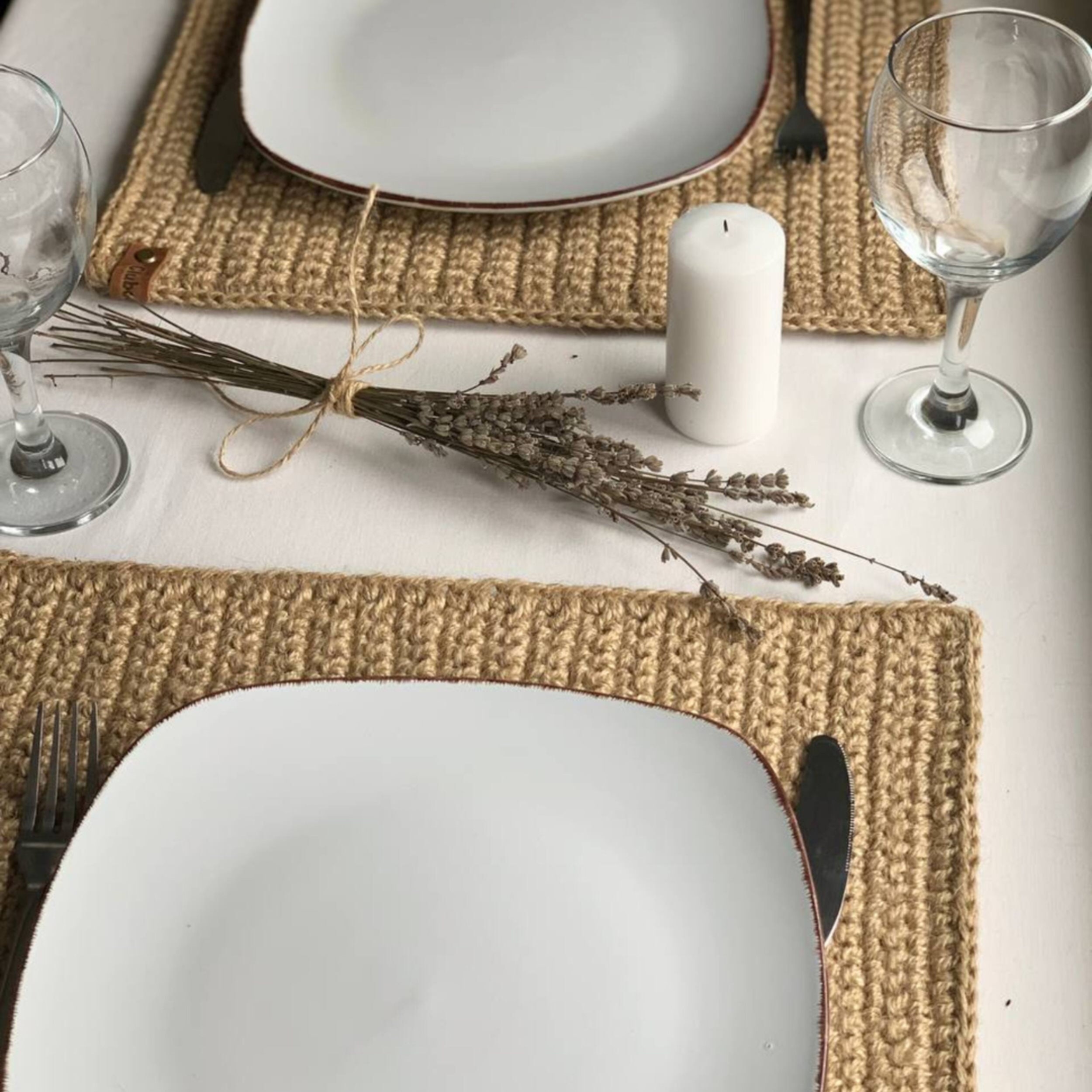 Jute Placemats Crochet Placemats Table Mats Set of 4 Natural - Etsy
