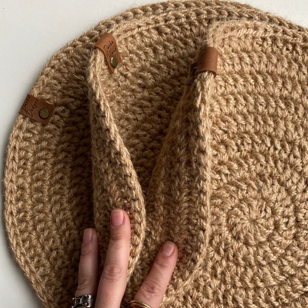 Round Placemats Jute Placemats Crochet Coasters Placemats Set Table ...