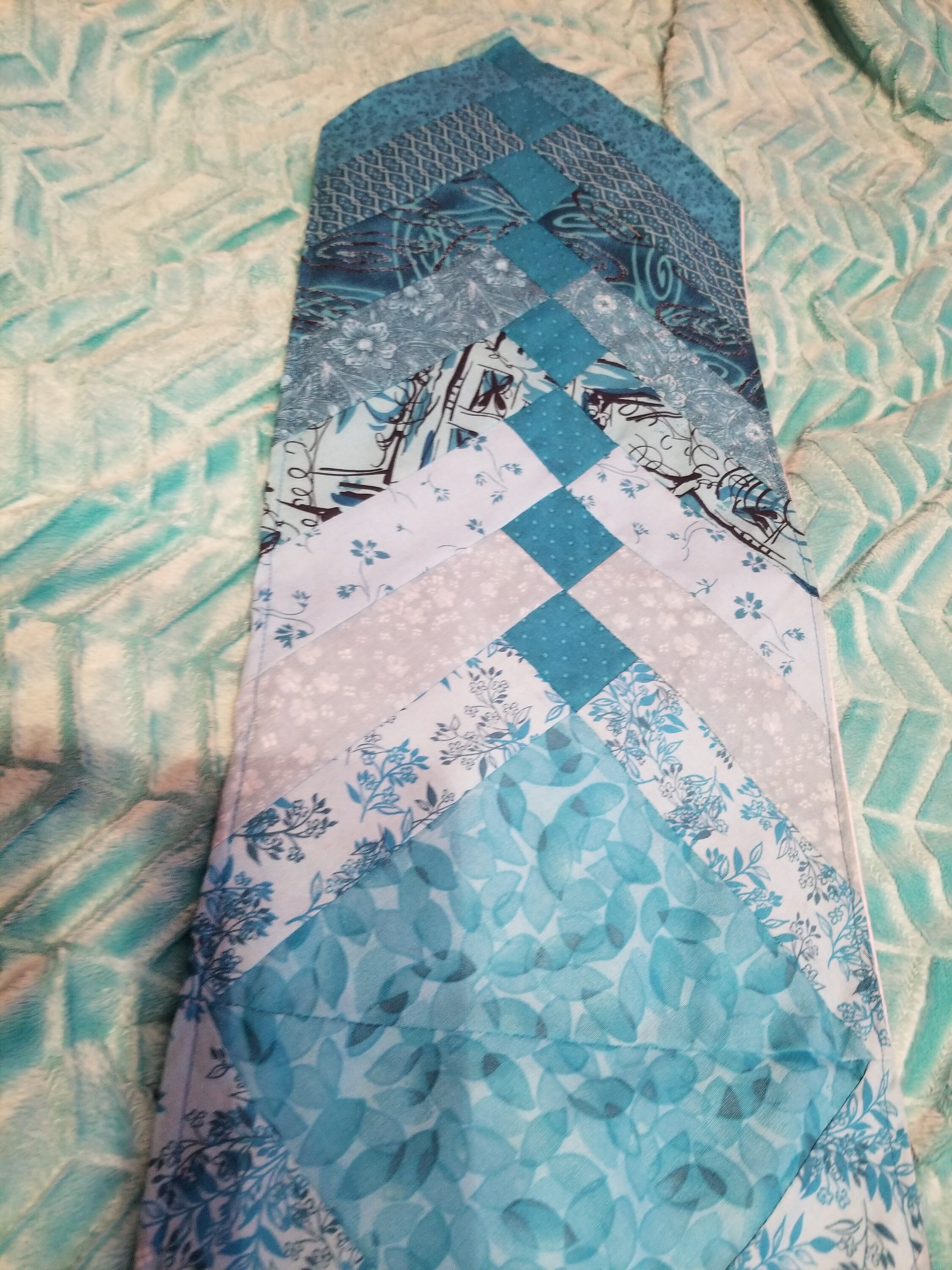 Small Blue French Braid Pattern Runnercoffee Tablemantle - Etsy