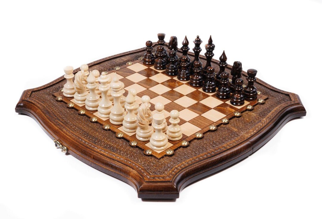 Unique Chess Set With Backgammon Board: Cast Bronze Hinges and Locks - Etsy