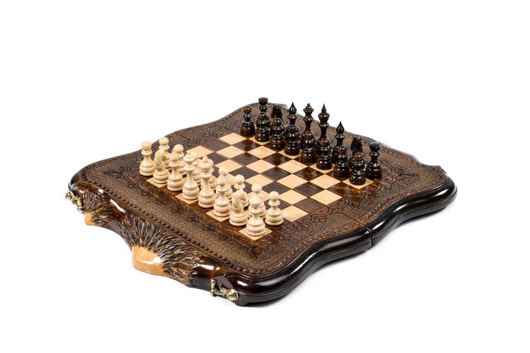 Ararat Chess Set | Chessboard With Bronze Hinges & Locks | HANDMADE ...
