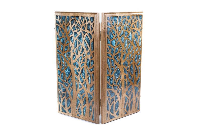 Handmade Wooden Epoxy Trees Backgammon Two-sided Classic - Etsy