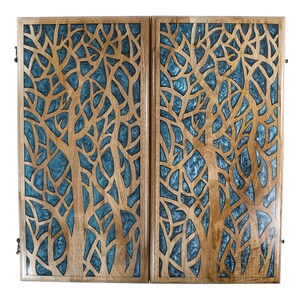 Handmade Wooden Epoxy Trees Backgammon Two-sided Classic - Etsy