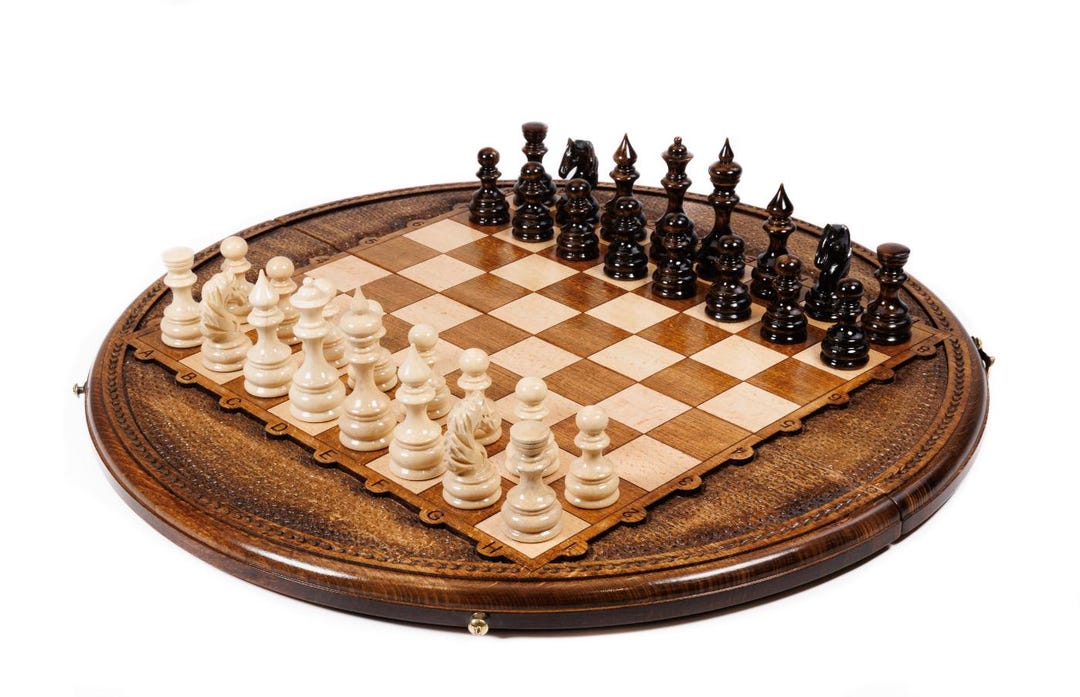 Handcrafted Circular Chess Set | Carved Letters | Gift for Him ...