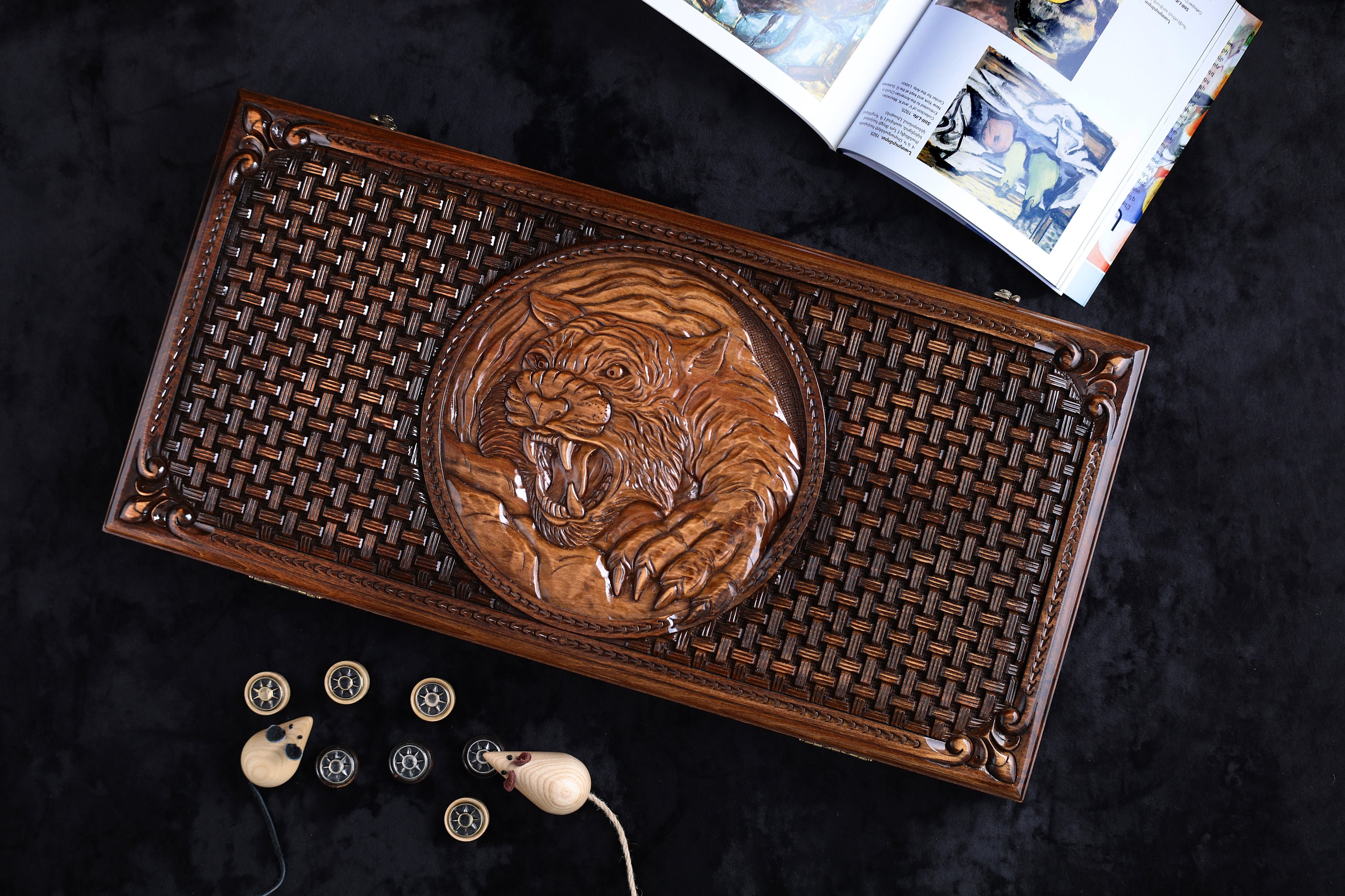 Handmade Wooden Tiger- Octagram Backgammon Classic Two-sided - Etsy