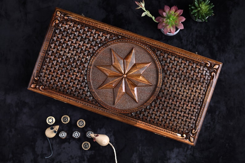 Handmade Wooden Tiger- Octagram Backgammon Classic Two-sided - Etsy