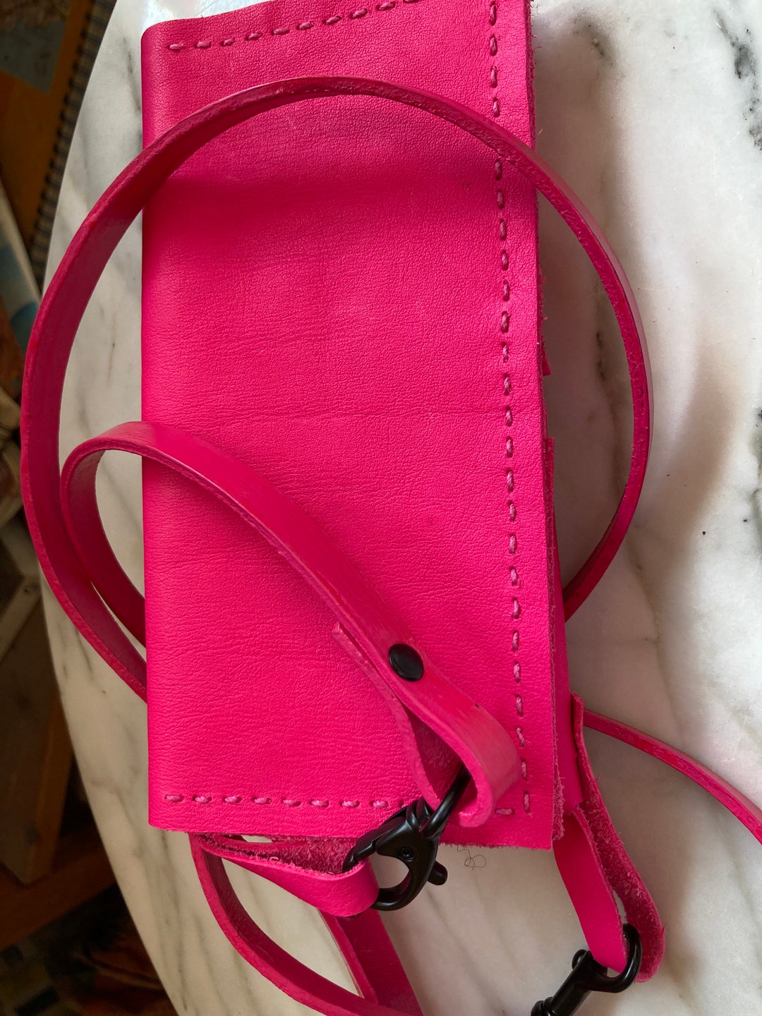 Pink Leather Cell Phone Carrier/wallet - Etsy