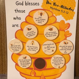 Bee-atitudes Scripture Memorization Activity- Christian Kids Sensory ...