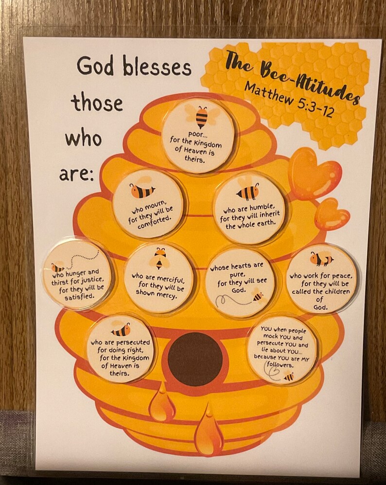 Bee-atitudes Scripture Memorization Activity- Christian Kids Sensory ...