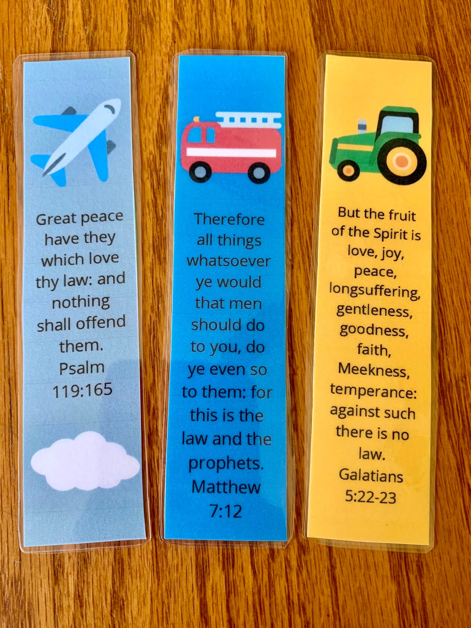 Printable PDF Kid Friendly Scripture Bookmarks 12 Count Construction ...
