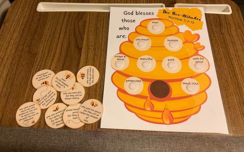 Bee-atitudes Scripture Memorization Activity- Christian Kids Sensory ...
