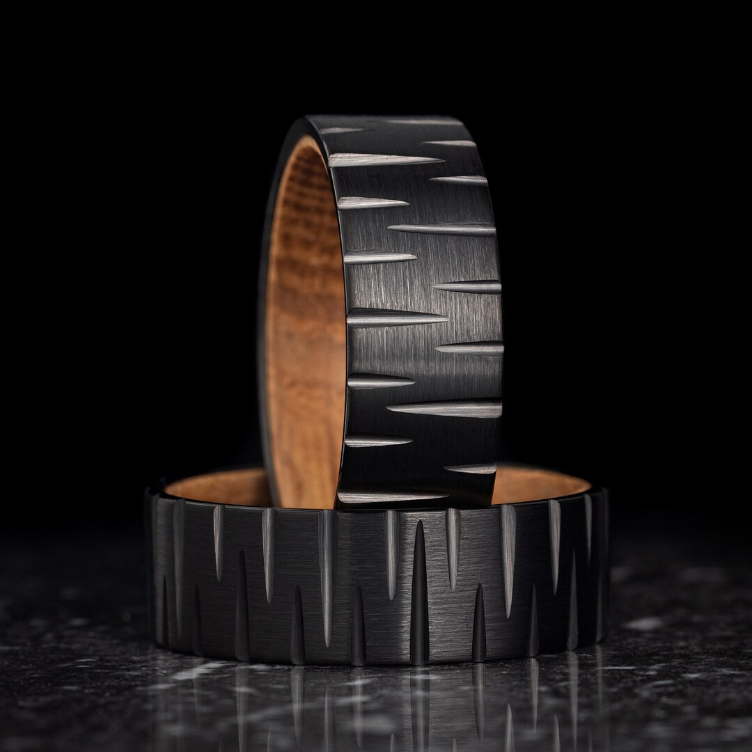 Whisky Barrel Ring, Black Tungsten Ring, Mens Ring, Mens Wedding Ring ...