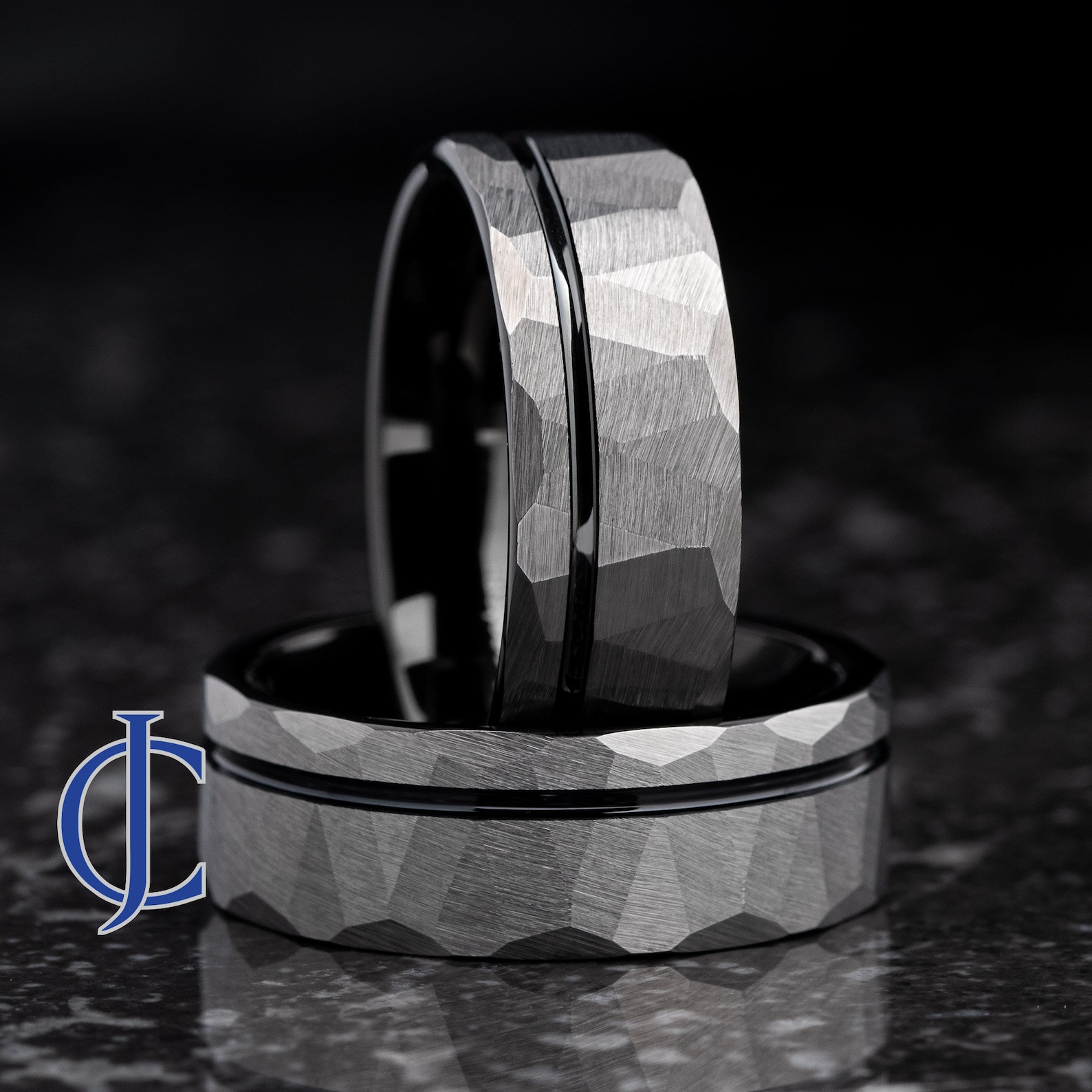 Hammered Tungsten Wedding Band Hammered Tungsten Ring Black - Etsy