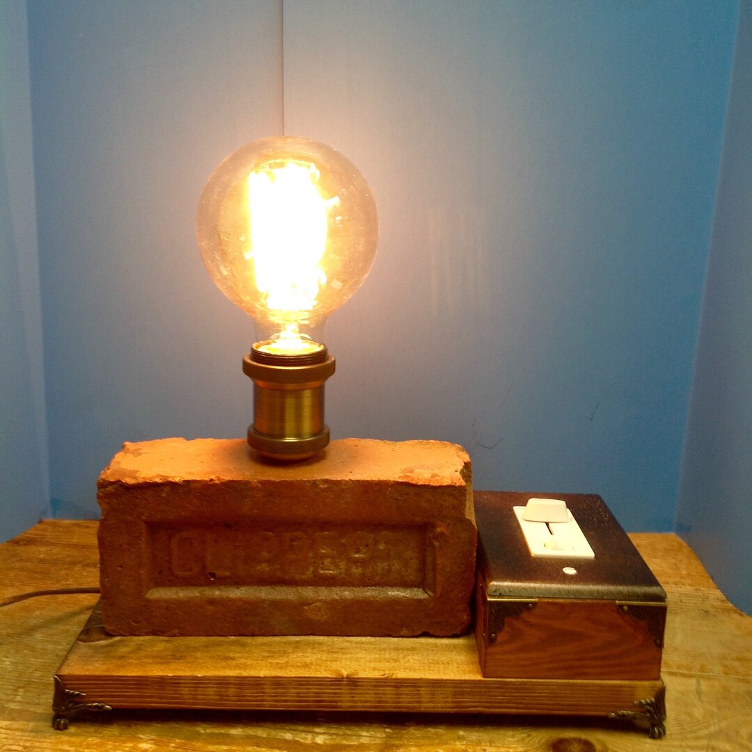 The Long Brick Steampunk Edison Bulb Lamp - Etsy