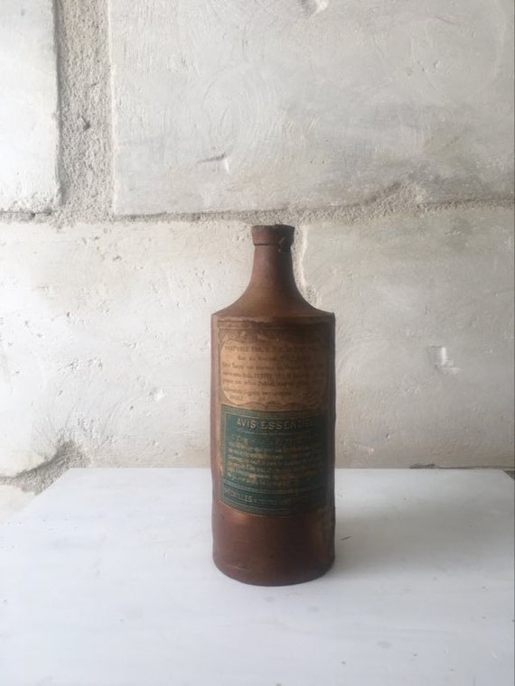 19th Century Clay Stoneware Ink Bottle Petite Vertu | Etsy