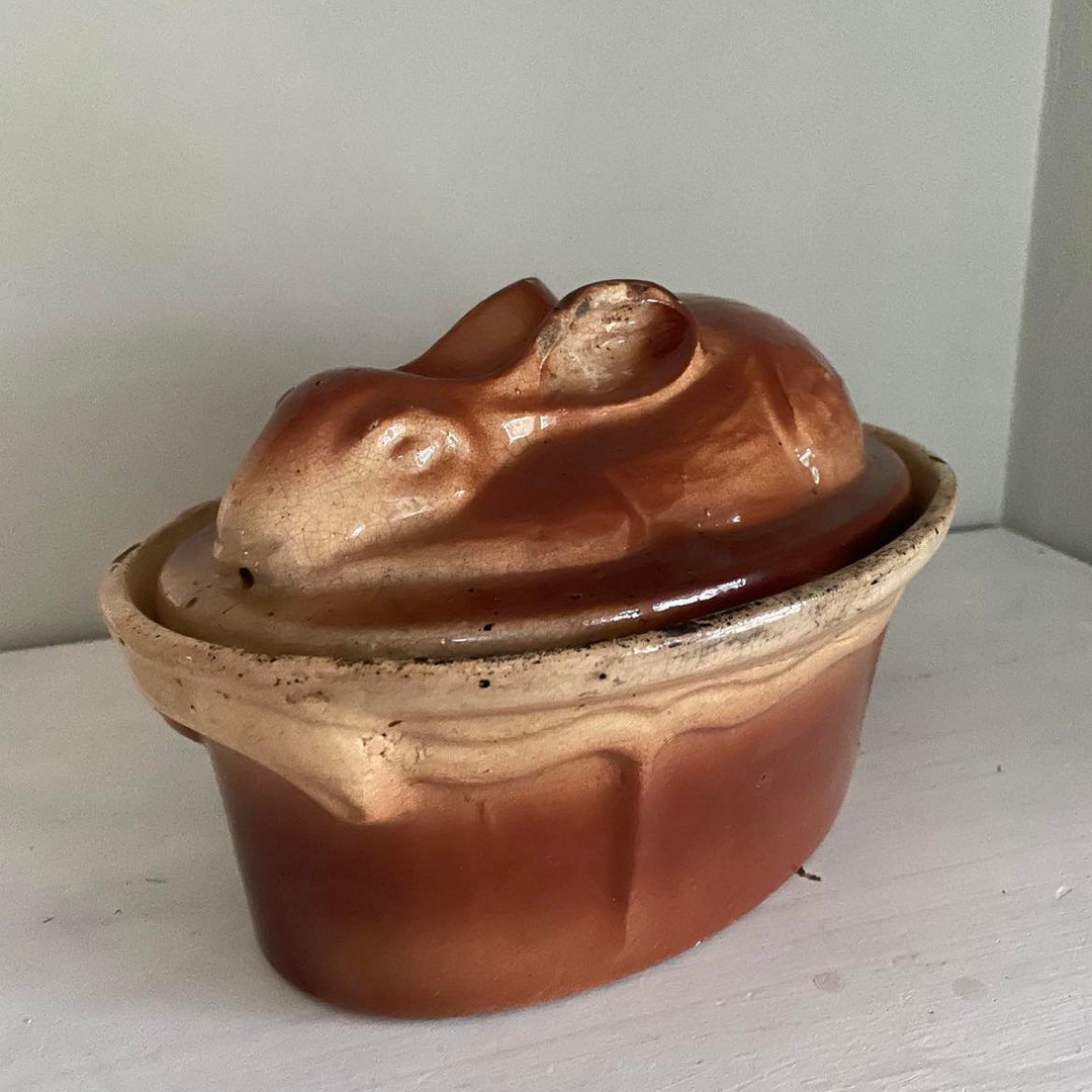 Vintage Glazed Ceramic Rabbit Tureen - Etsy