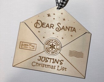 Letter to Santa Envelope Ornament, Children's Christmas Ornament ...