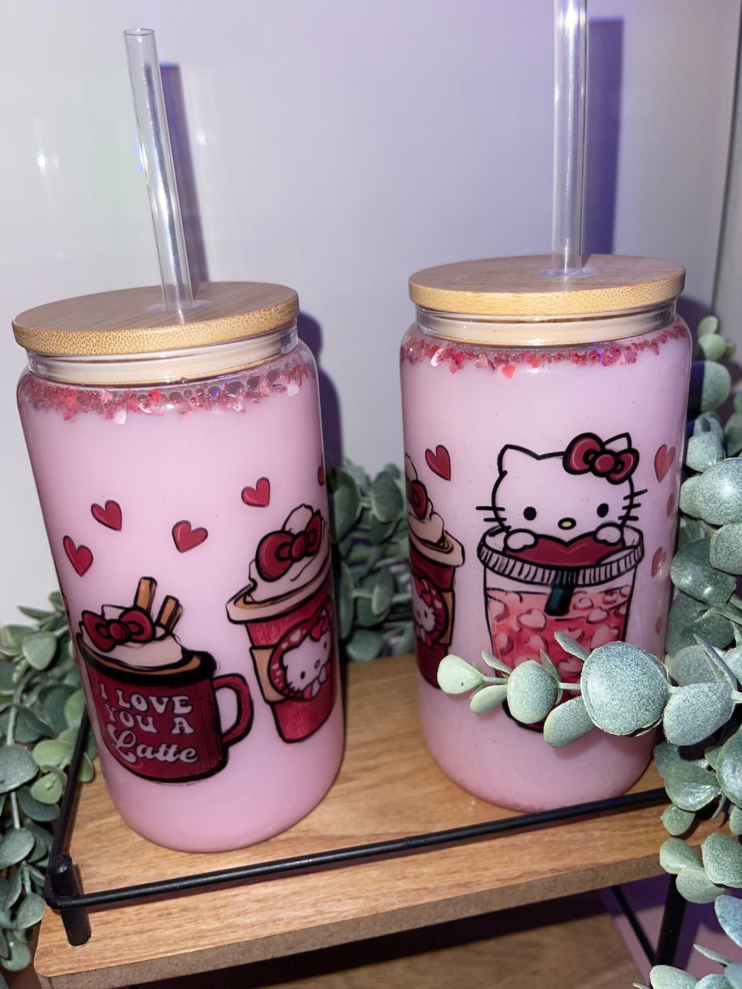 Snow Globe Libby Glass | Libby Glass Can | Kitty | Valentine | Coffee ...