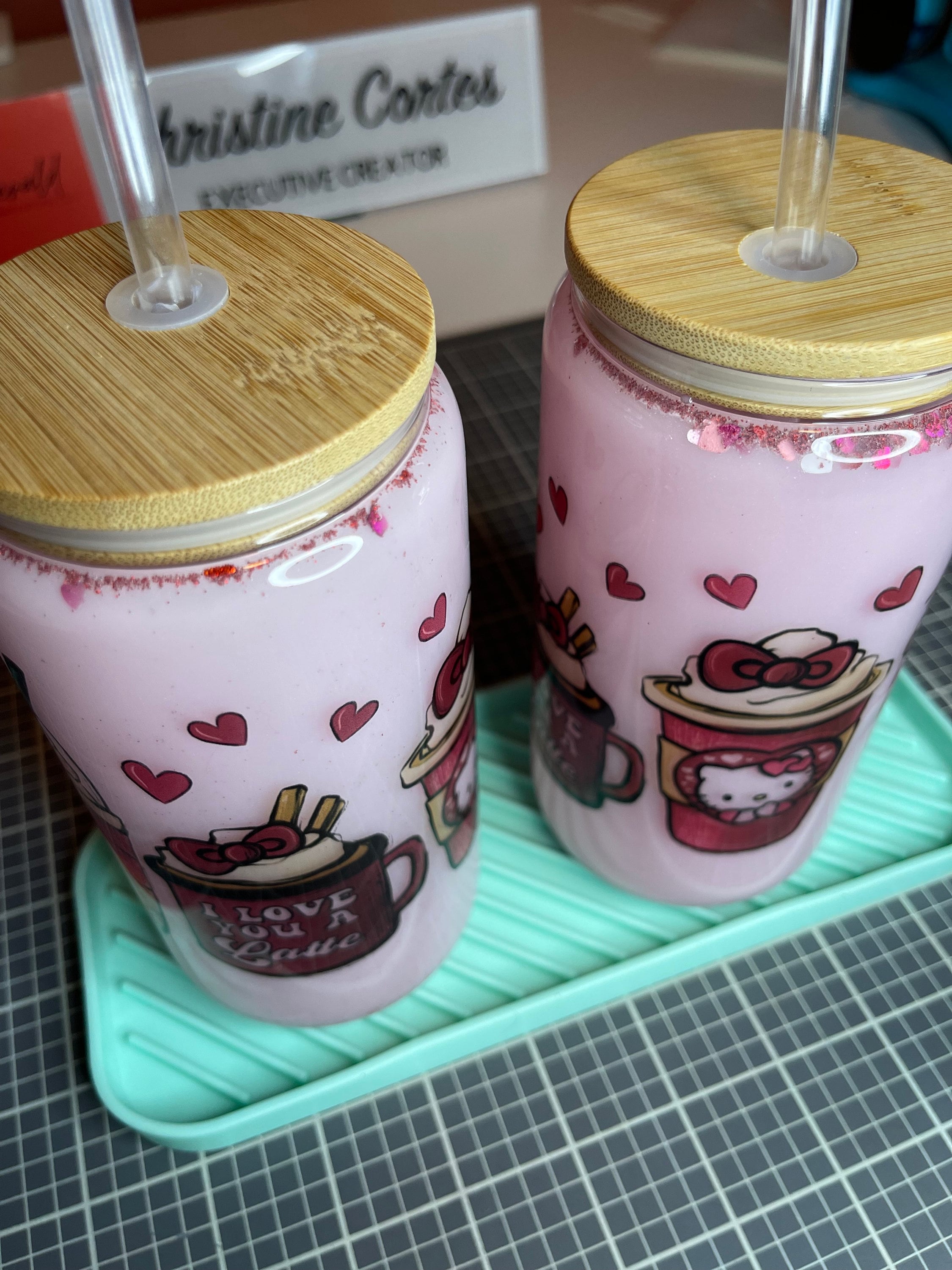 Snow Globe Libby Glass Libby Glass Can Kitty Valentine Coffee Lover ...