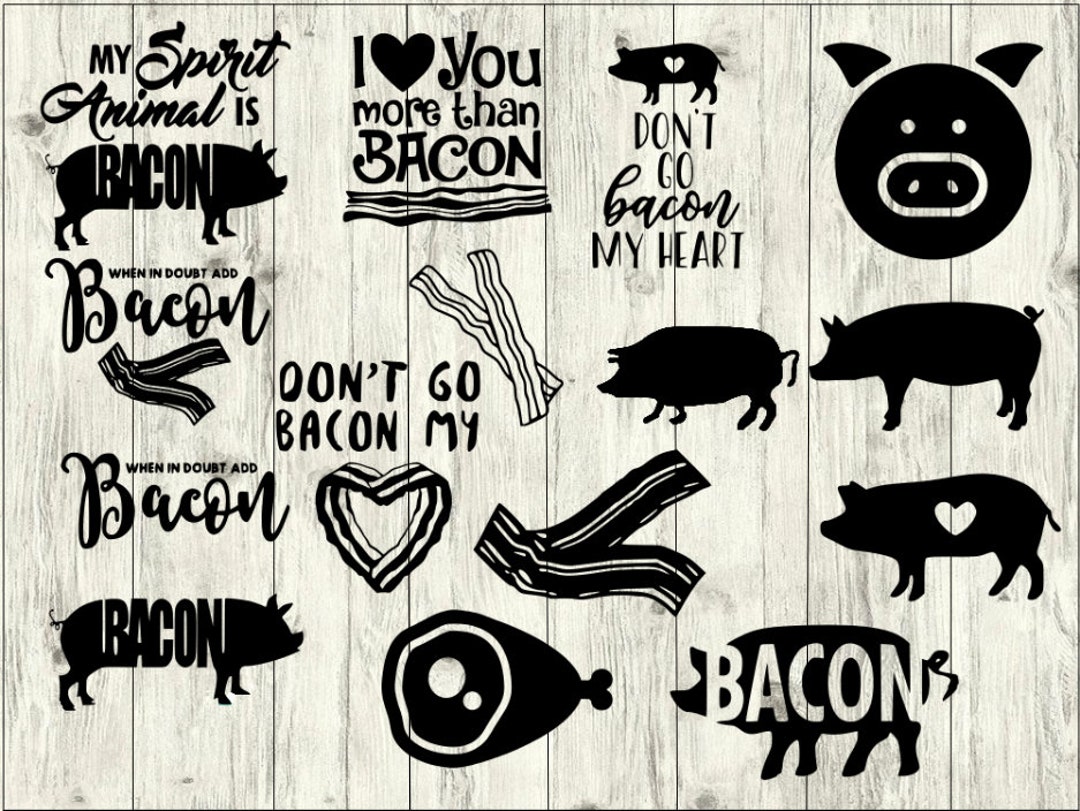 Bacon SVG Bundle, Pig SVG Bundle, Bacon Cut File, Bacon Clipart, Bacon ...