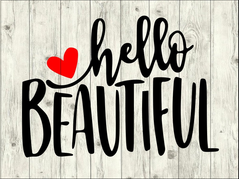 Hello Beautiful SVG Bundle Love SVG bundle Beautiful cut | Etsy