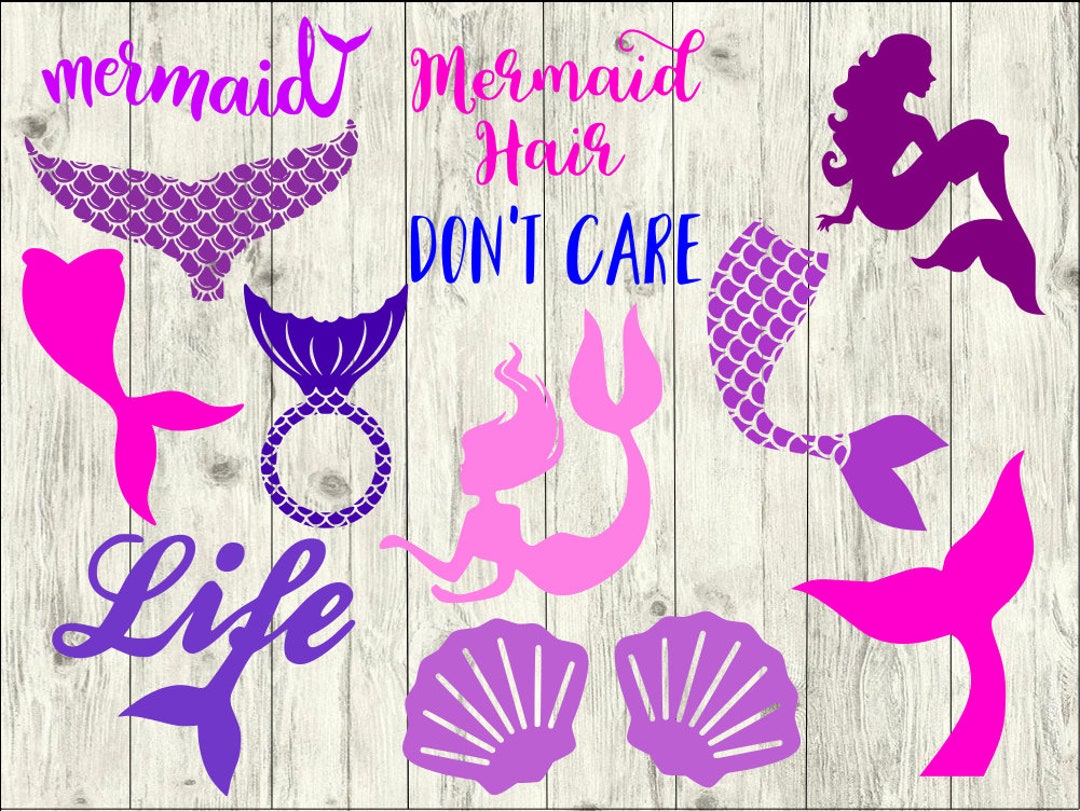 Mermaid SVG Bundle, Mermaid Tail SVG Bundle, Mermaid Cut File, Mermaid ...