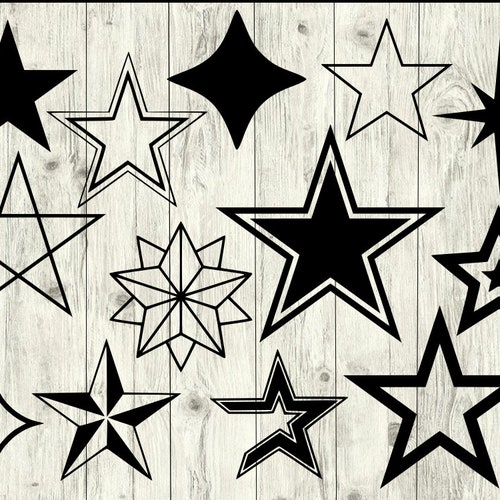 Rockstar Slanted Star Svg Png Jpg Digital File | Etsy Singapore