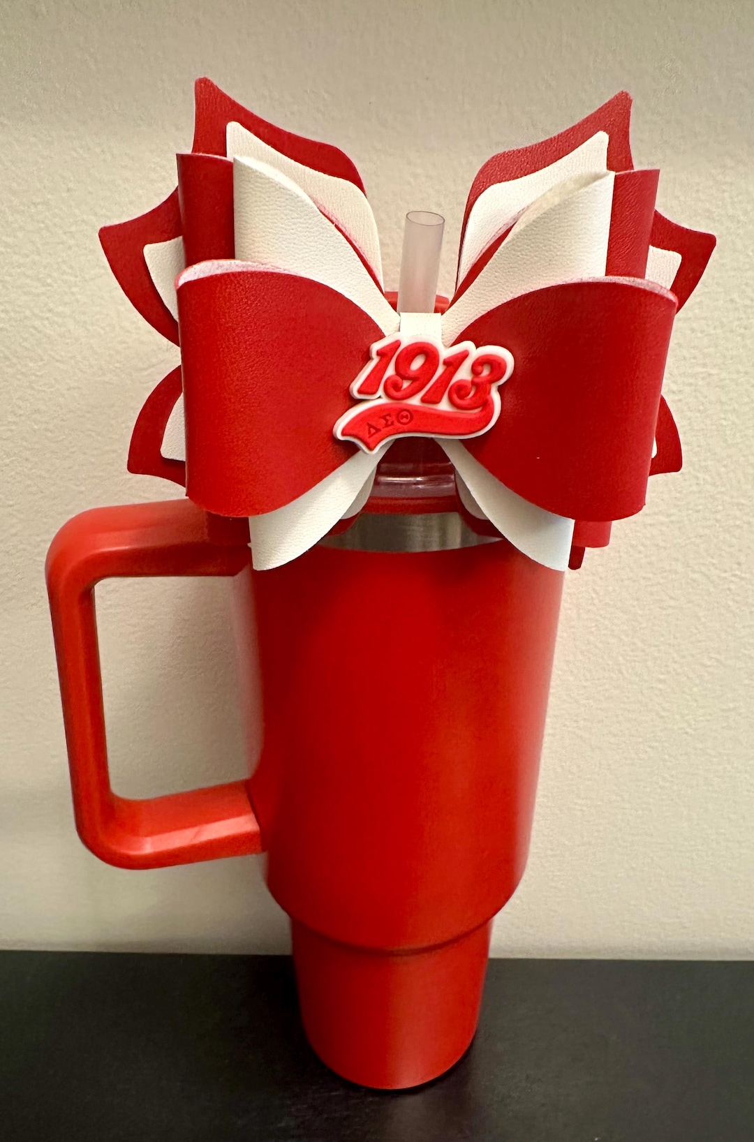 Delta Sigma Theta Cute Handmade Straw Bow for Stanley 40oz Tumbler ...