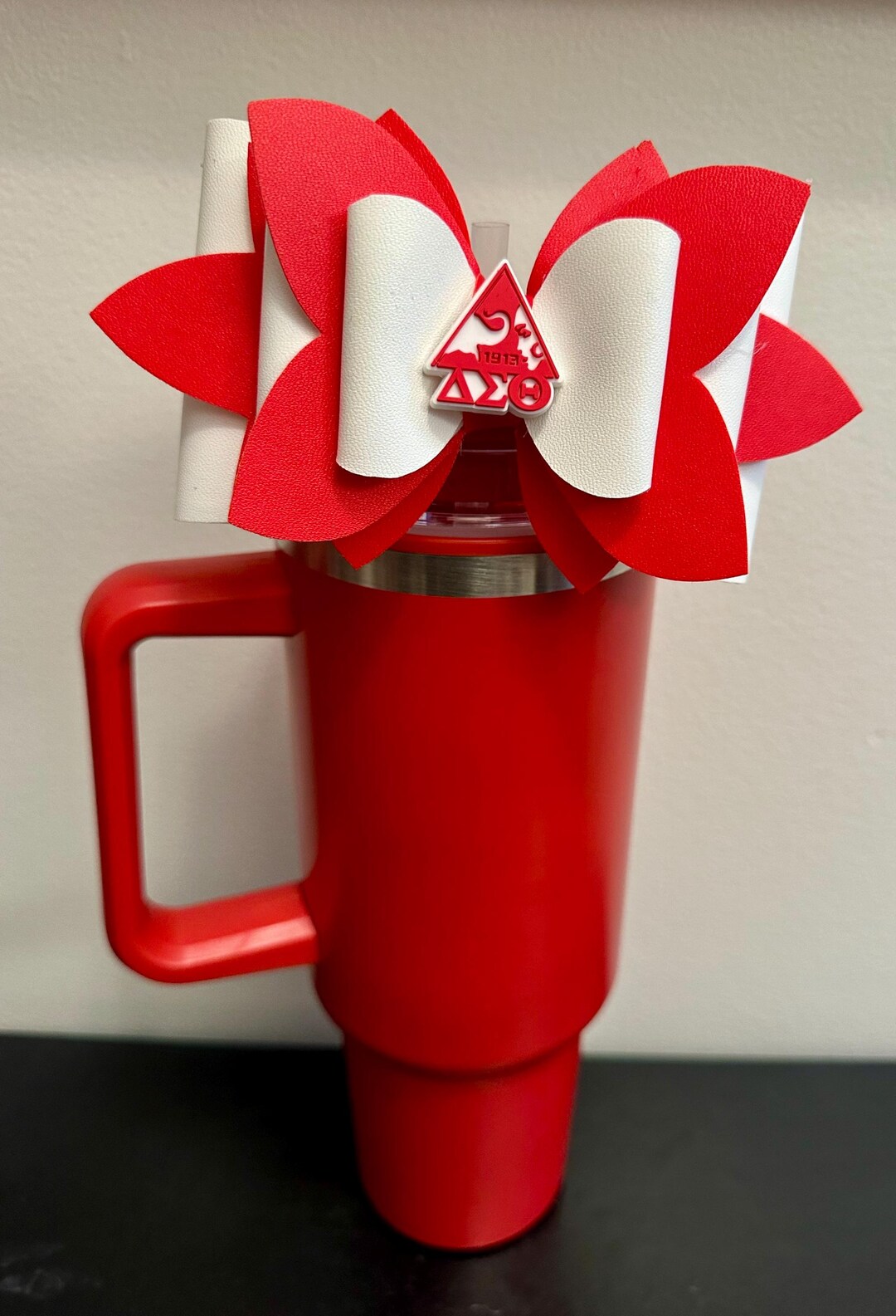 Delta Sigma Theta Cute Handmade Straw Bow for Stanley 40oz Tumbler ...
