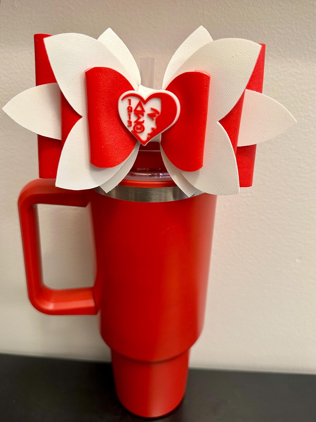Delta Sigma Theta Cute Handmade Straw Bow for Stanley 40oz Tumbler ...