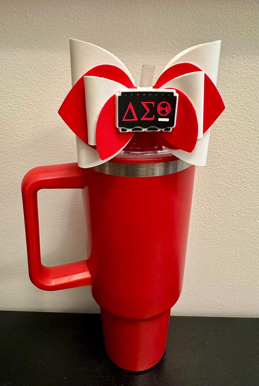 Delta Sigma Theta Cute Handmade Straw Bow for Stanley 40oz Tumbler ...