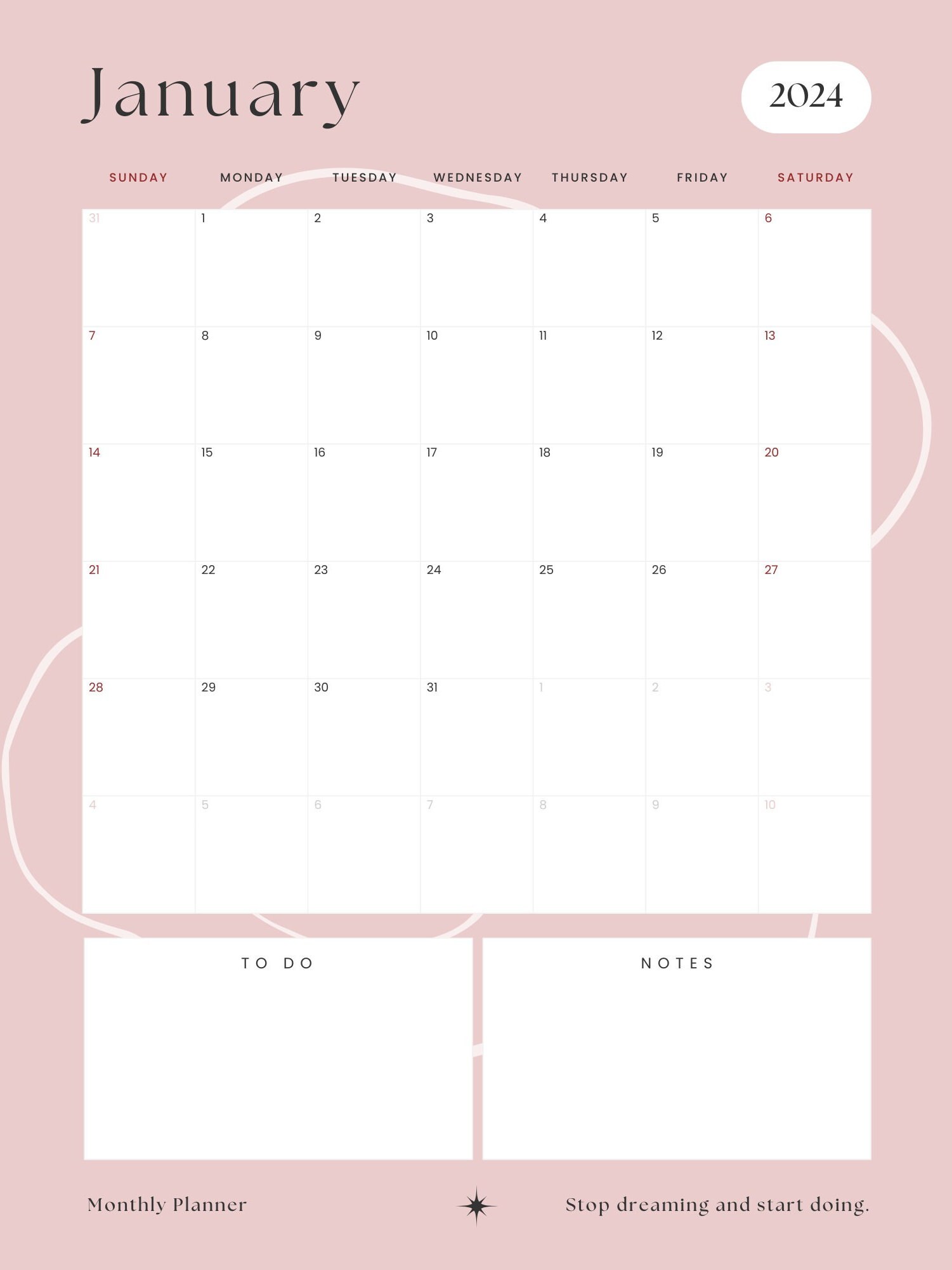 Girl Boss Monthly to Do List Calendars With to Do List - Etsy
