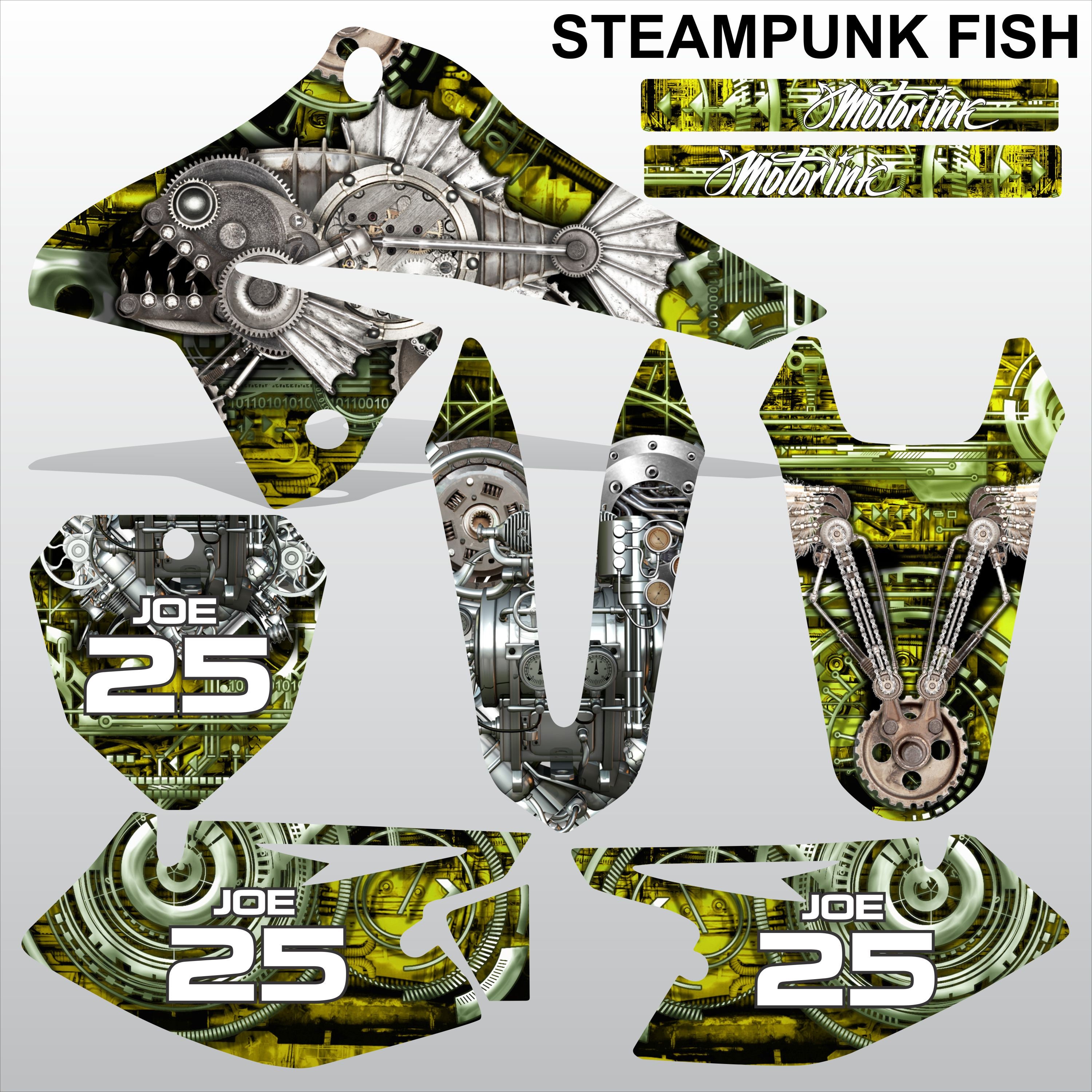 Suzuki DRZ 125 2008-2019 Steampunk Fish Racing Motocross Decals Set MX ...