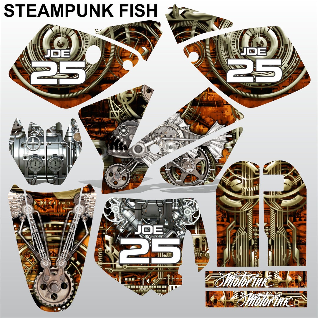 KTM SX 65 2002-2008 Steampunk Fish Racing Motocross Decals Set MX ...