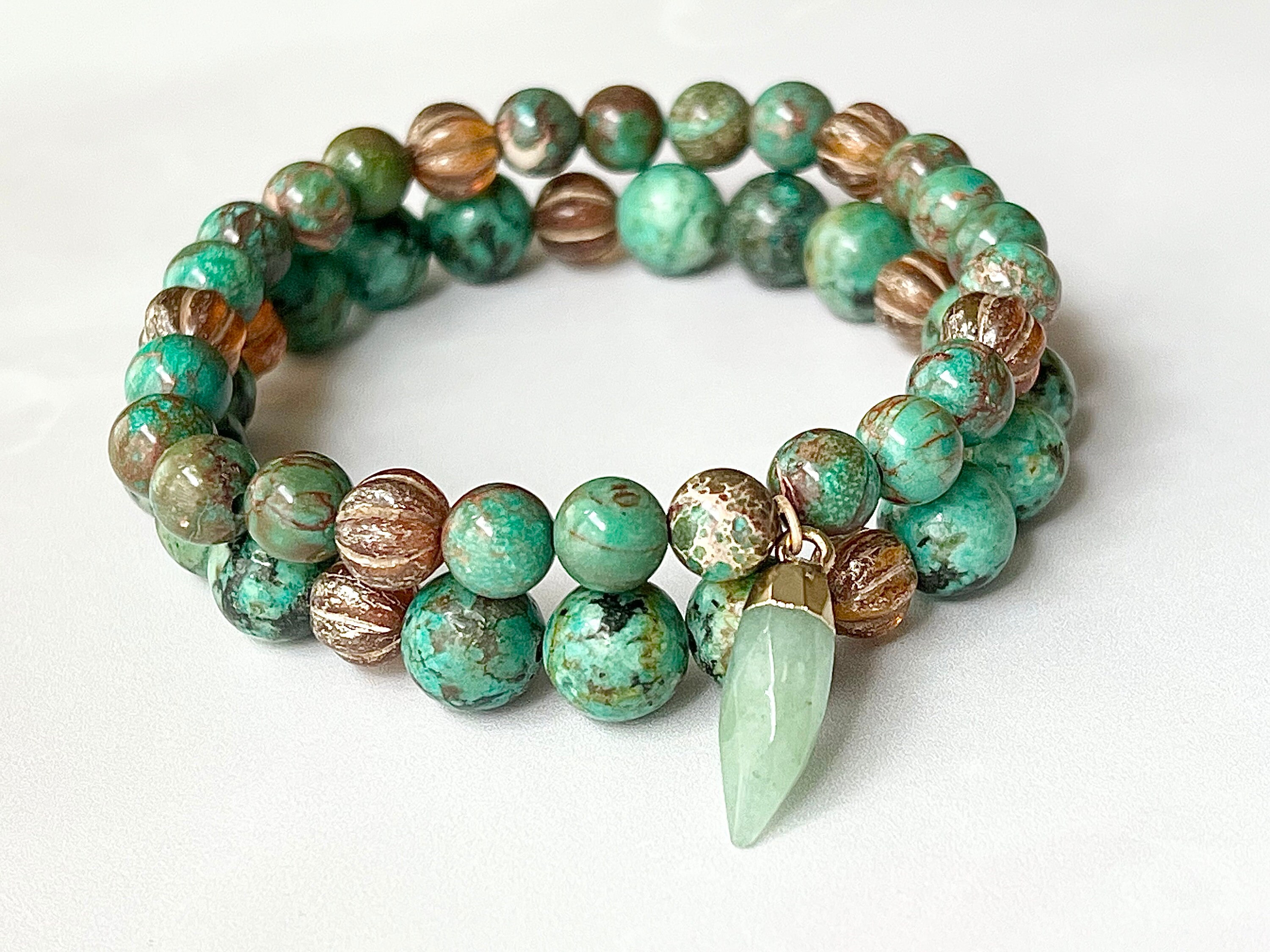 Pulsera turquesa pulsera de jaspe imperial pulsera de - Etsy España