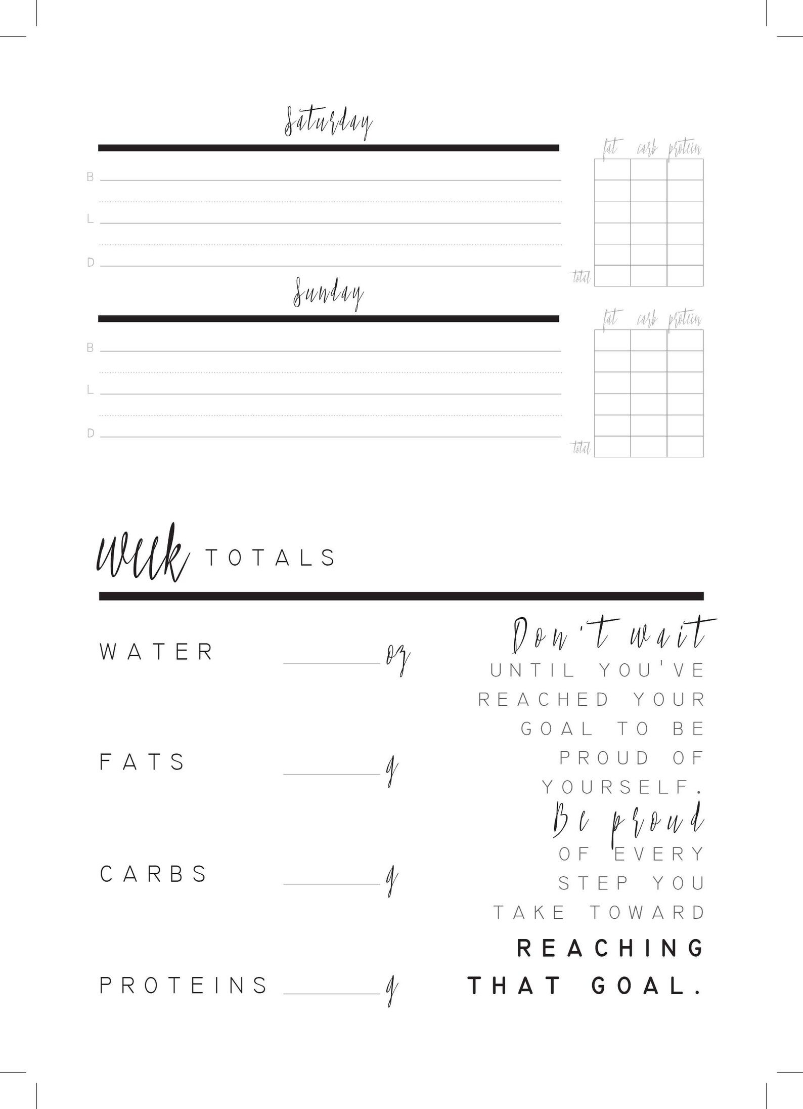 Meal Tracker Macros Printable - Etsy