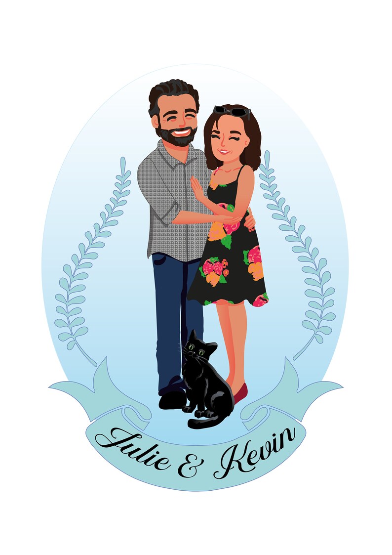 Custom Portrait Of Couple Custom Couple Illustration Etsy 