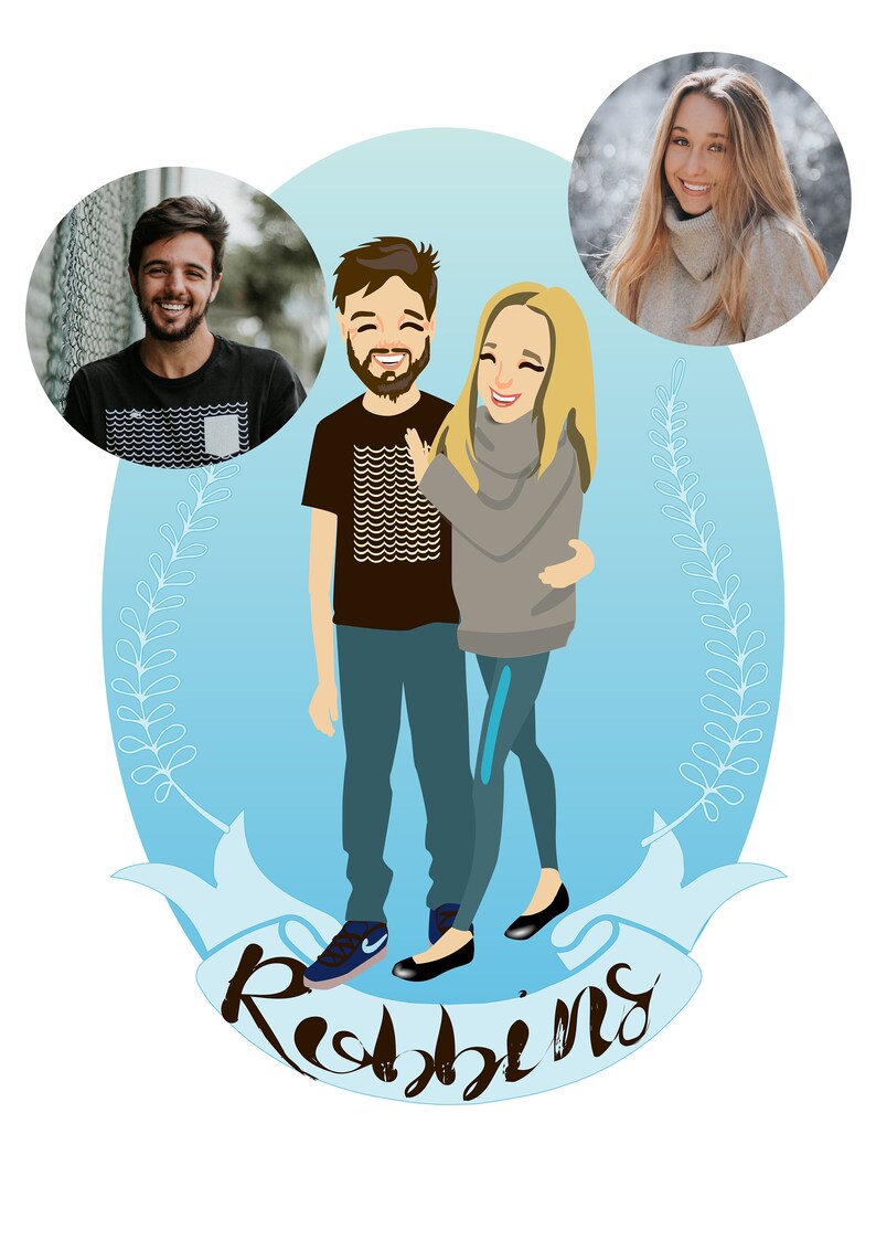 Custom Portrait Of Couple Custom Couple Illustration Etsy 