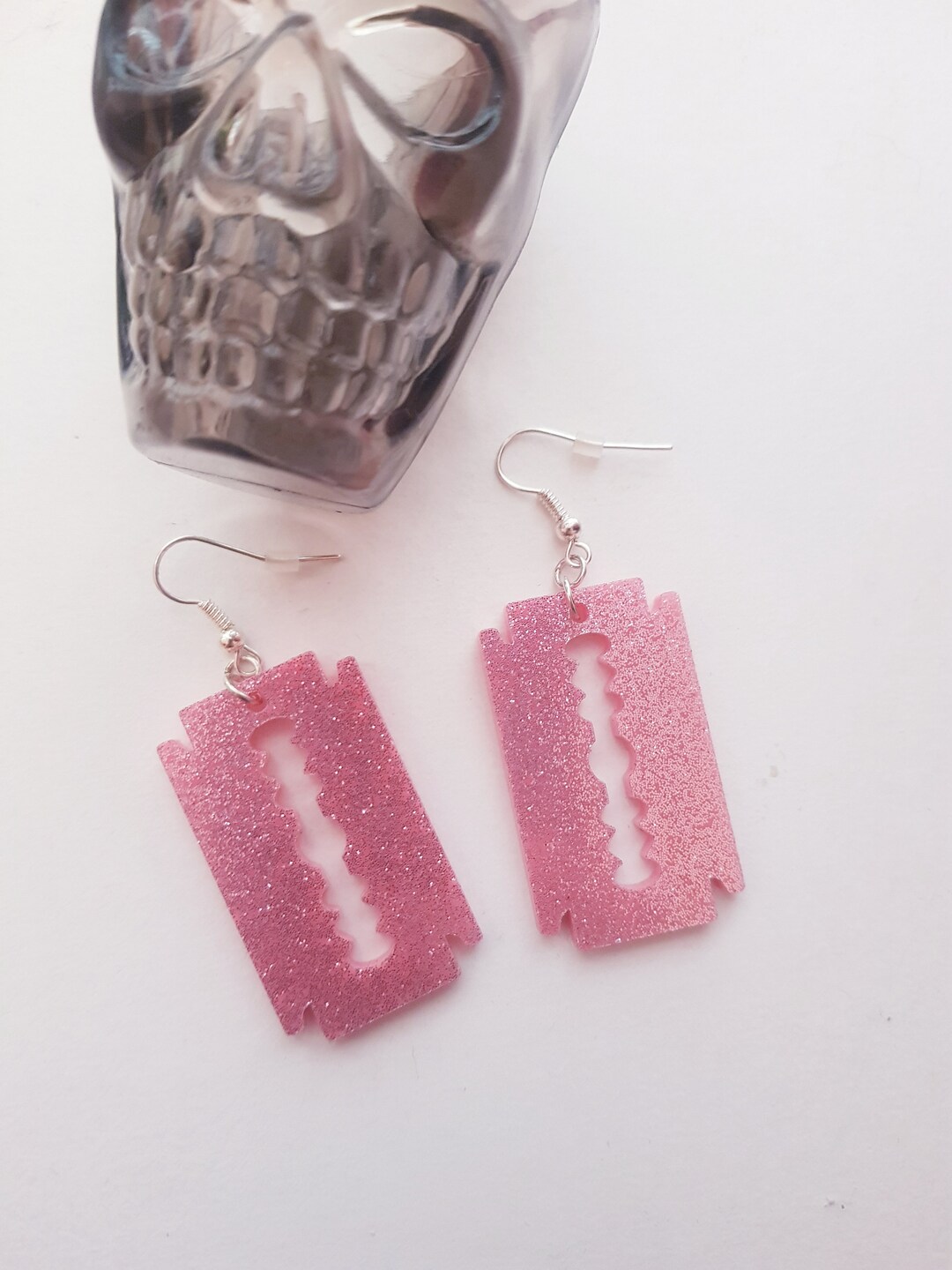 Glitter Razor Blade Earrings - Etsy