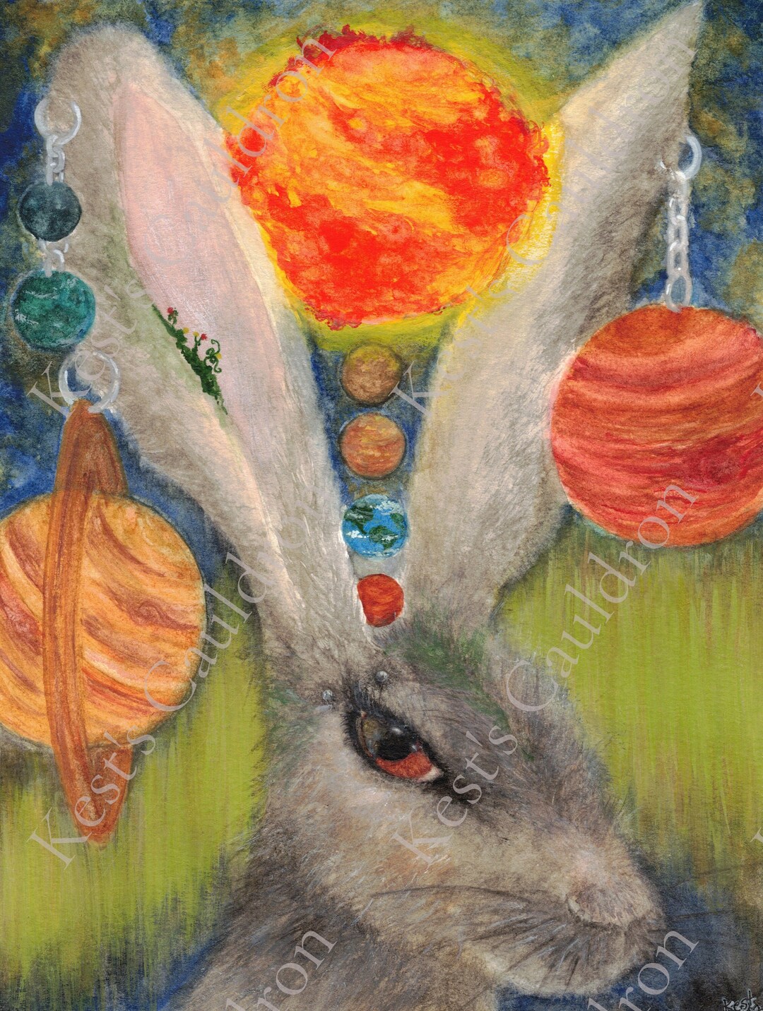 Celestial Hare / Solar System Planet Guardian Fine Art Print - Etsy
