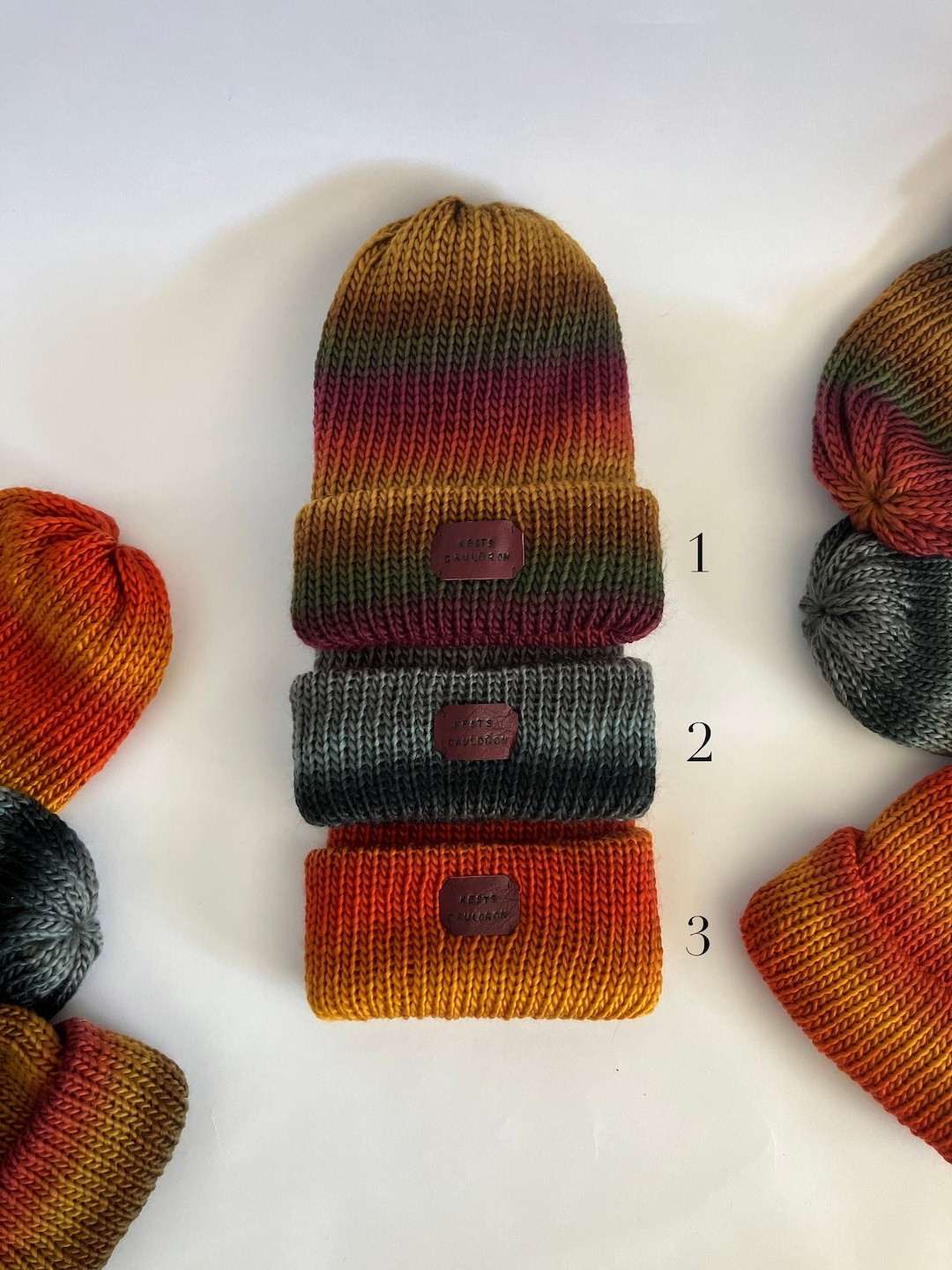 Multi-colored Gradient Beanies - Super Soft Knit Hats - Rainbow Sunset ...