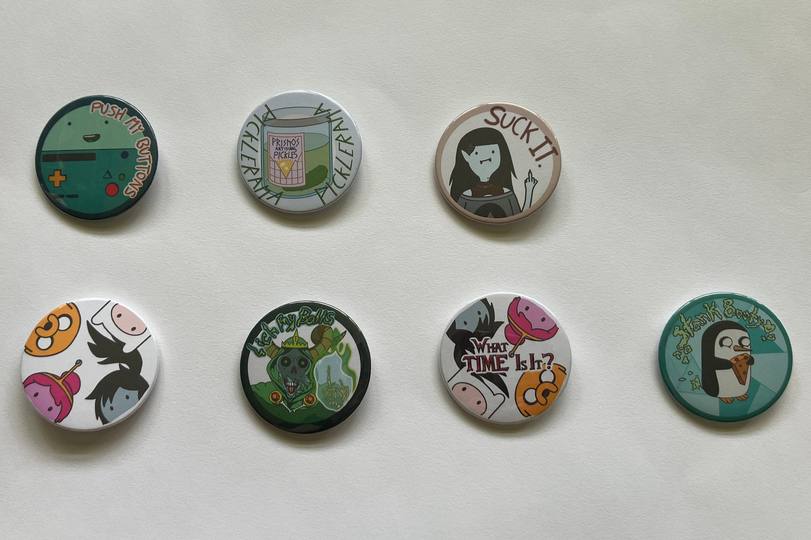Adventure Time Buttons/pins: Fin, Jake, Marceline, Princess Bubblegum ...