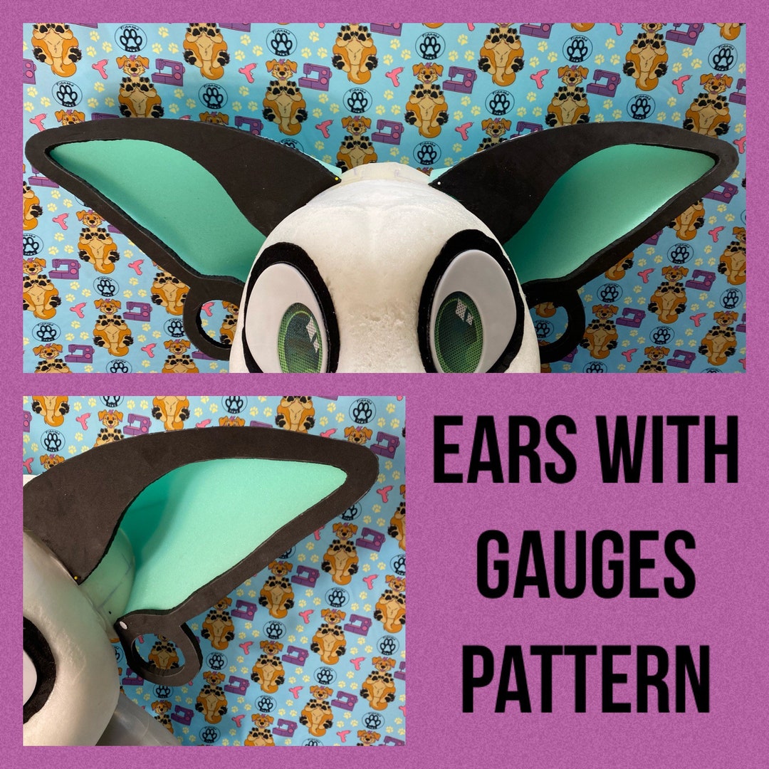 Fursuit Ears With Gauges Downloadable Pattern - Etsy