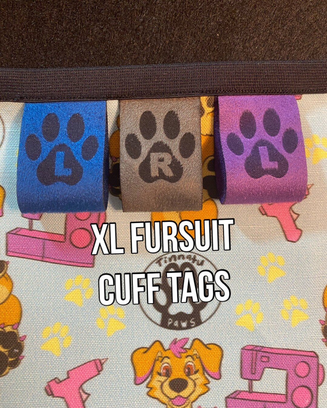 XL Fursuit Cuff Tags Left+right • 2 Sided Sewing Label Tag - Etsy