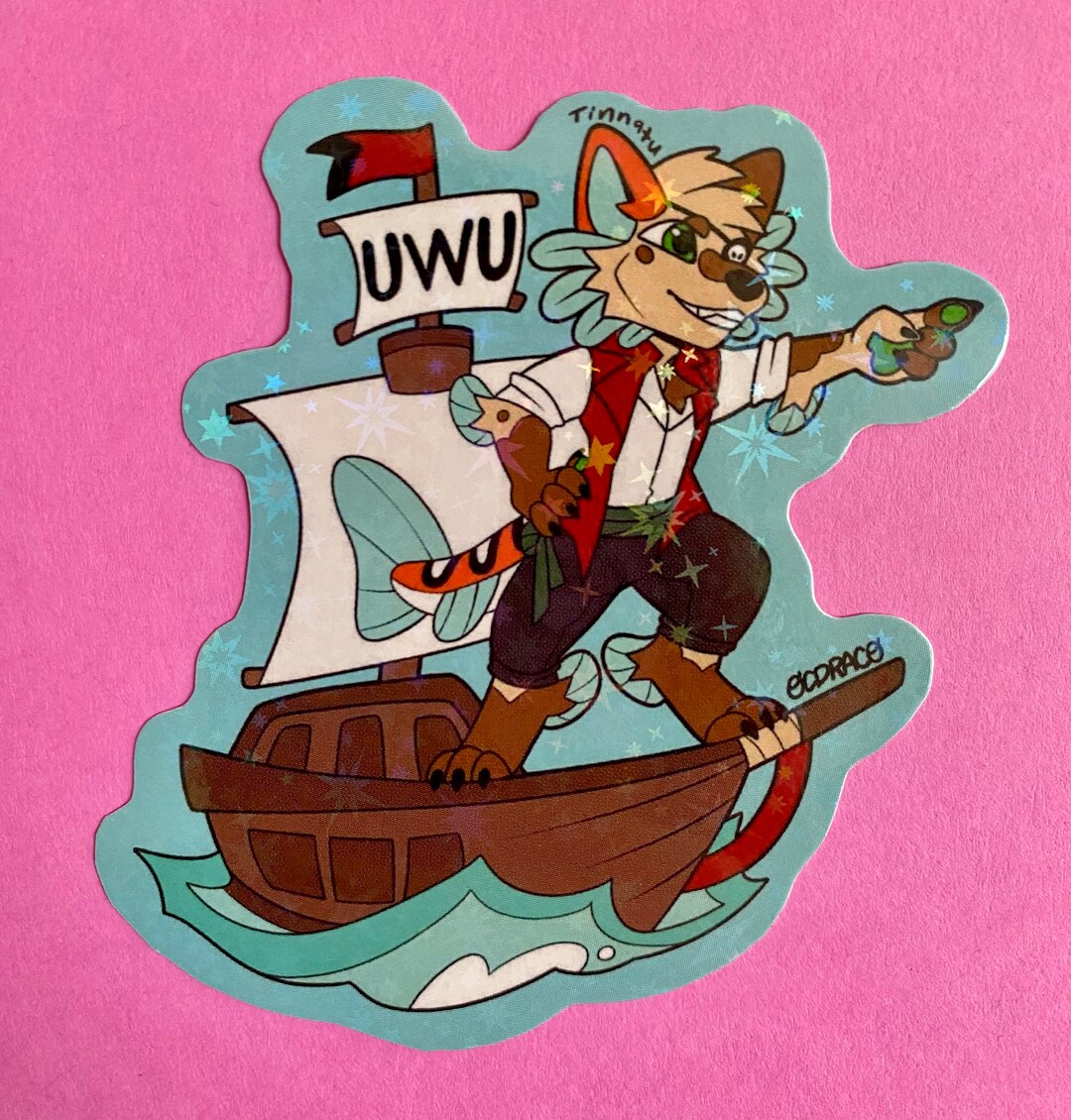 Peter the Pirate Fish Dog : Vinyl Sticker - Etsy
