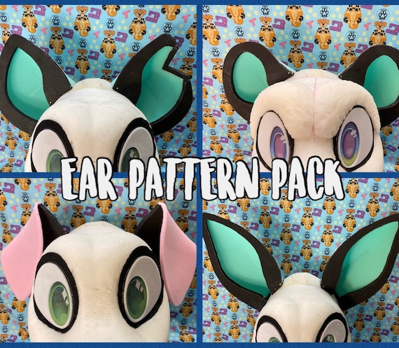 Fursuit Ear Pattern Pack PDF Download 7 Ear Types - Etsy