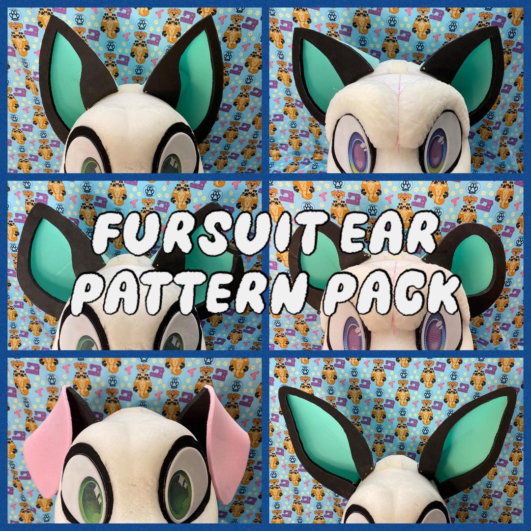 Fursuit Ear Pattern Pack PDF Download- 7 Ear Types - Etsy