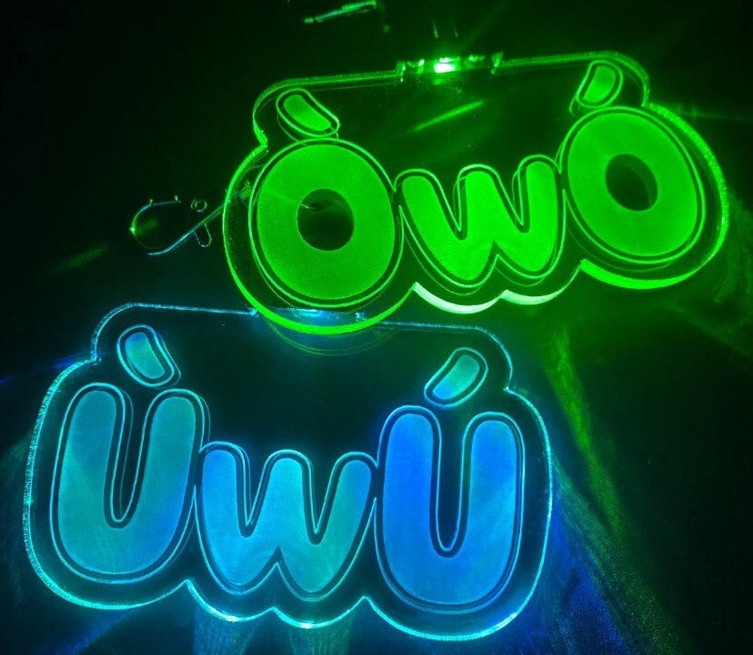 Owo/uwu LED Color Changing Acrylic Keychains for Fursuit Lanyards - Etsy